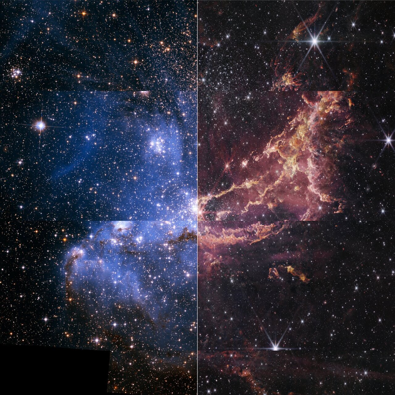 Two views of NGC 346 | ESA/Webb